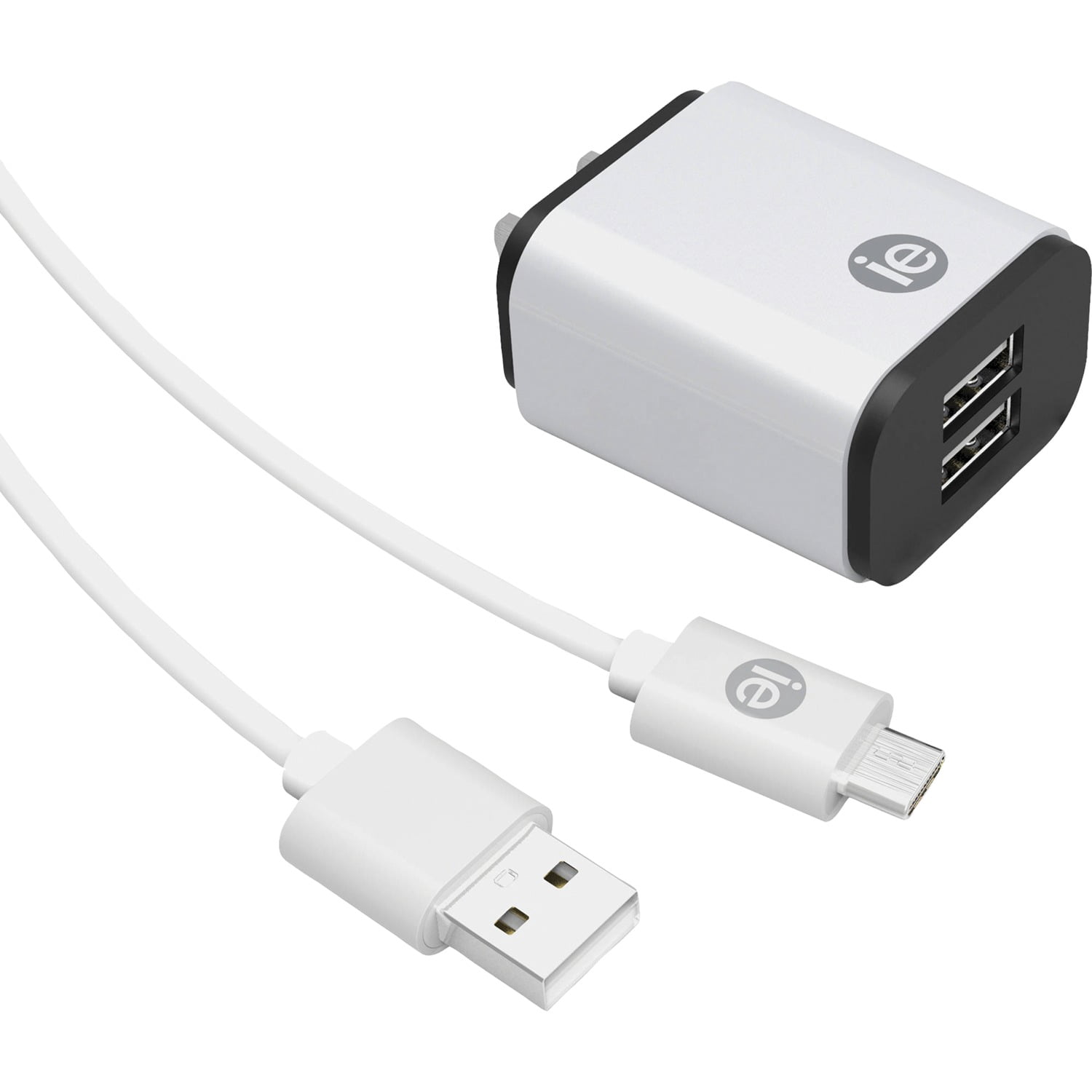 Iessentials Ien-acc-22a 2.4-amp Dual- Wall R With -a To -c Cable, 4ft ...