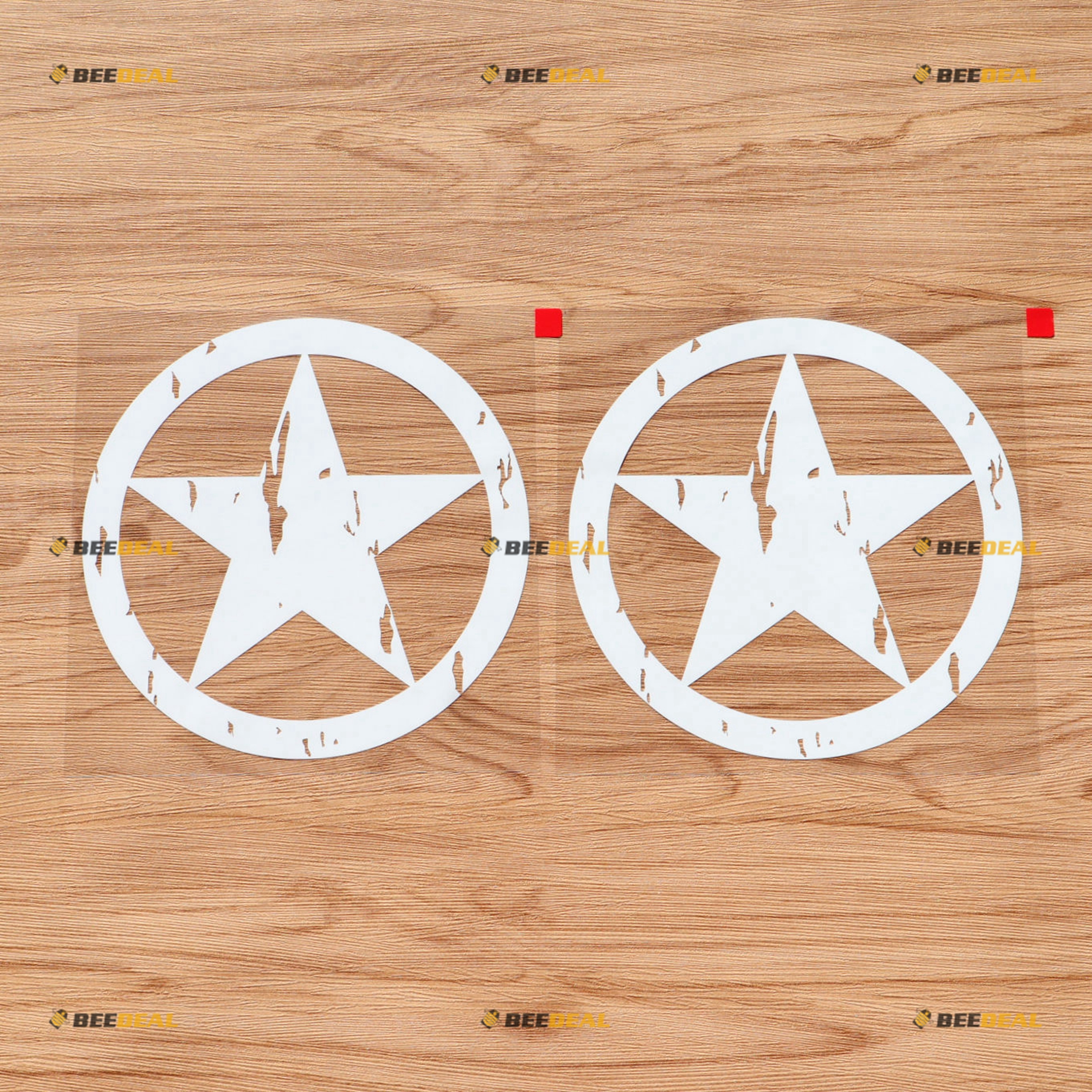 (2) 4" Army Star Decal Sticker Car Vinyl fit for Jeep Toyota White ...