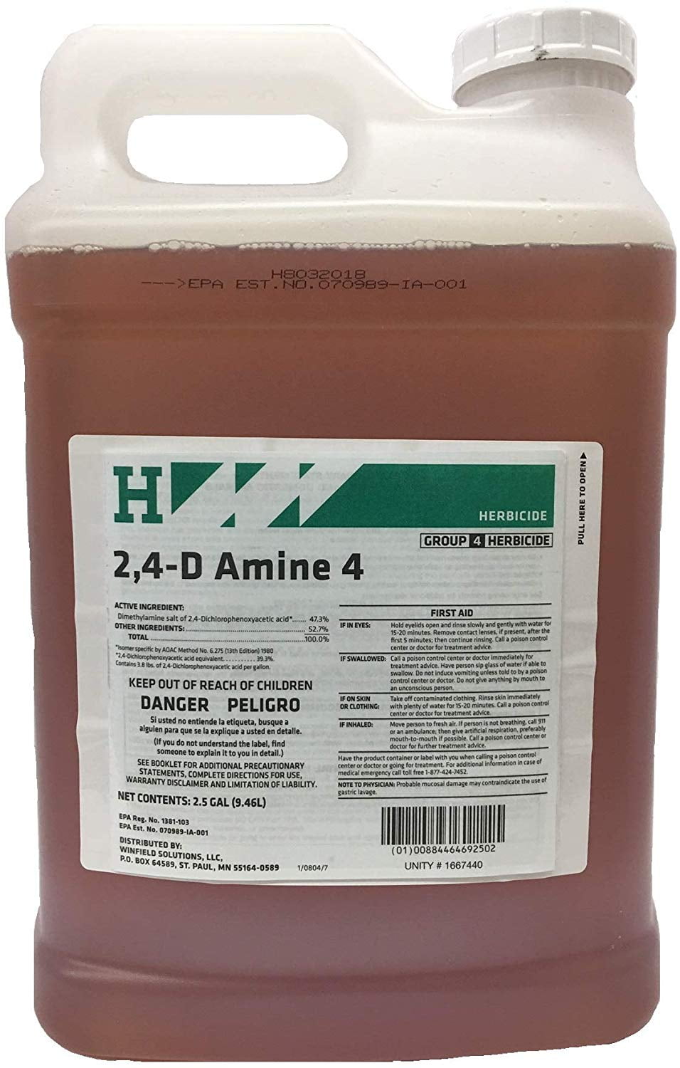 2,4-D Amine 4 - Post Emergent Garden Chemical Herbicide, 2.5 Gallon ...