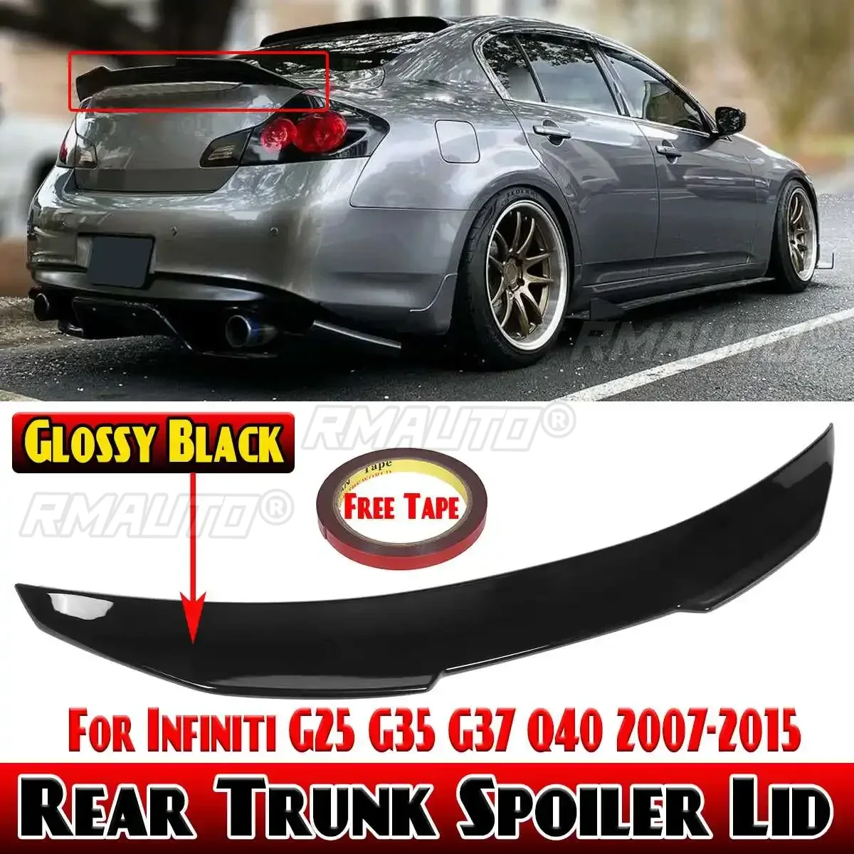 2/4 Door Car Rear Trunk Spoiler Wing Extension For Infiniti G25 G35 G37 ...