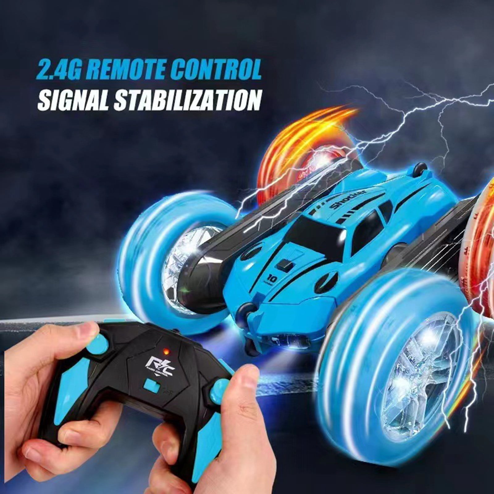 2.4 Double Remote Control Stunt Car 360 ° Rotation Remote Control ...