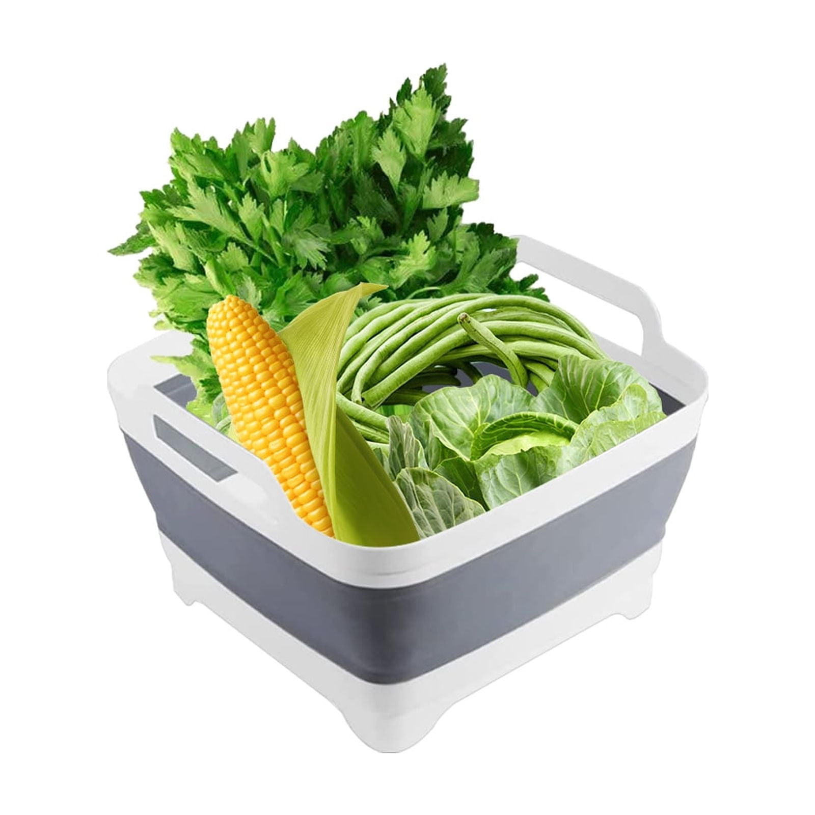 2.4 Gal(9L) Collapsible Dish Basin with Drain Plug,Space Saving ...