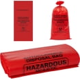 2-4 Gallon Red Polypropylene Biohazard Disposal Bags with Warning Label ...