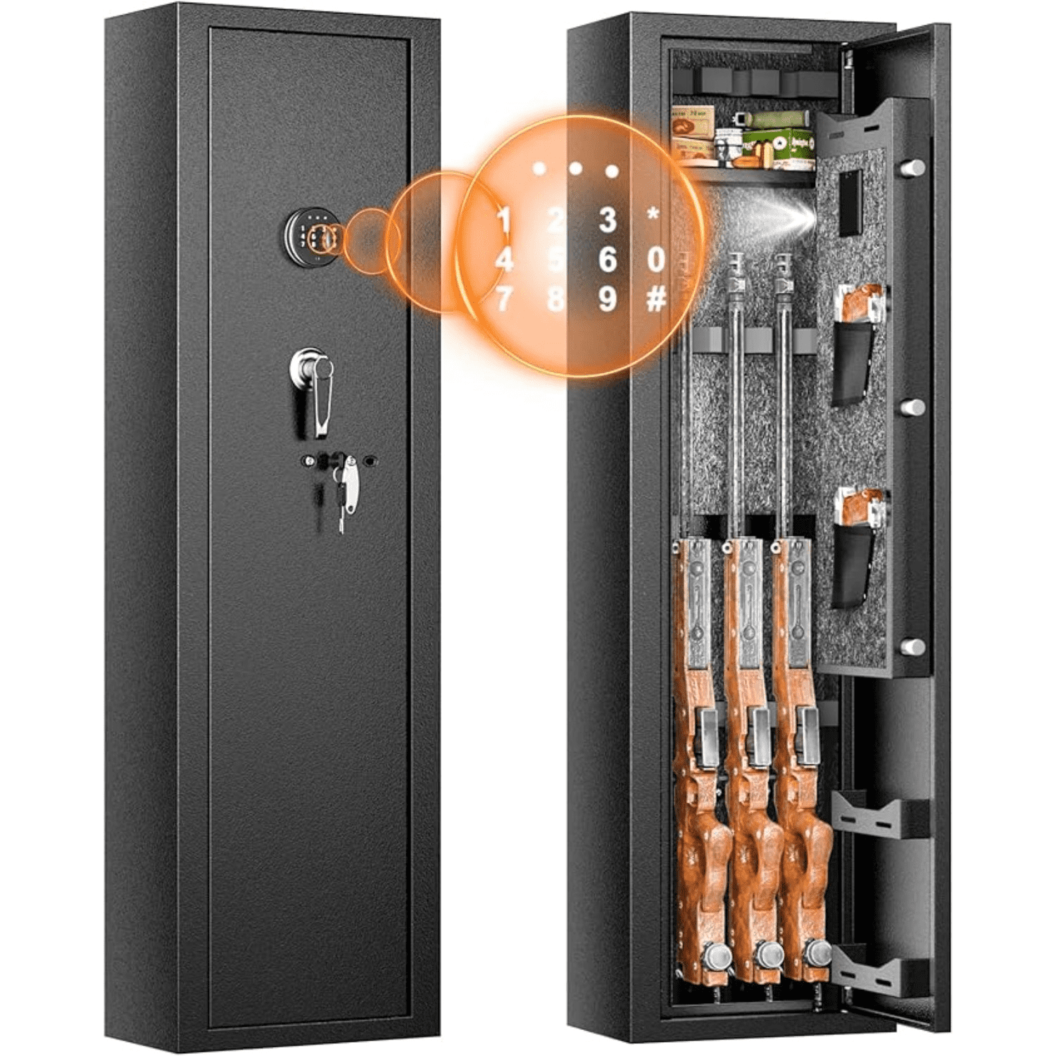 2-4 Gun Safe, Gun Cabinets for Rifles and Shotguns, Rifle Gun Safes for ...