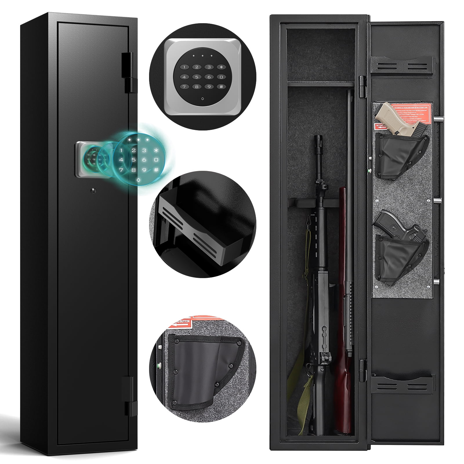 2-4 Gun Safes for Home Rifle and Pistols, Electronic Rifle Cabinet ...