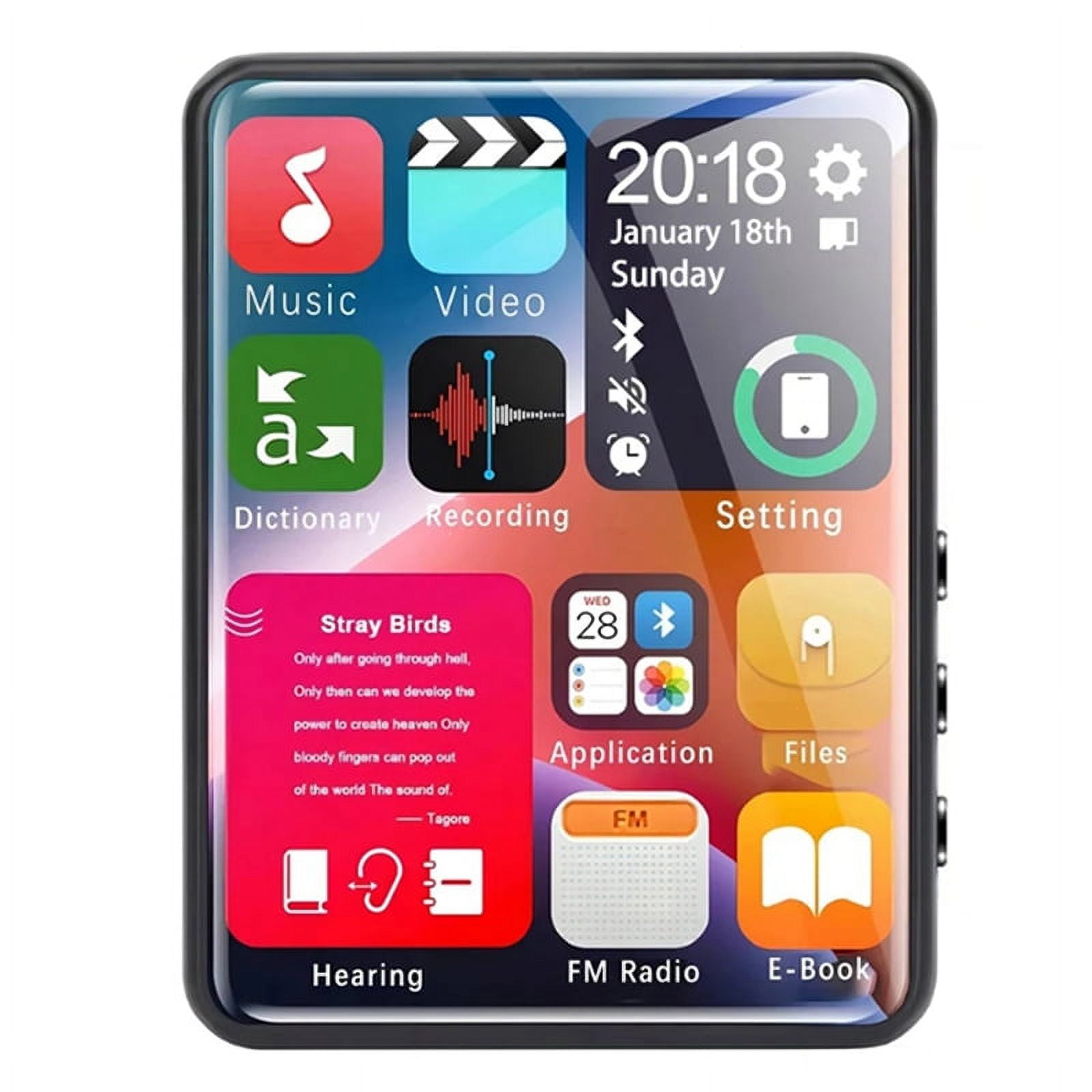 2.4-Inch Full Touch Screen Bluetooth MP3 Music Player with 4GB Memory ...