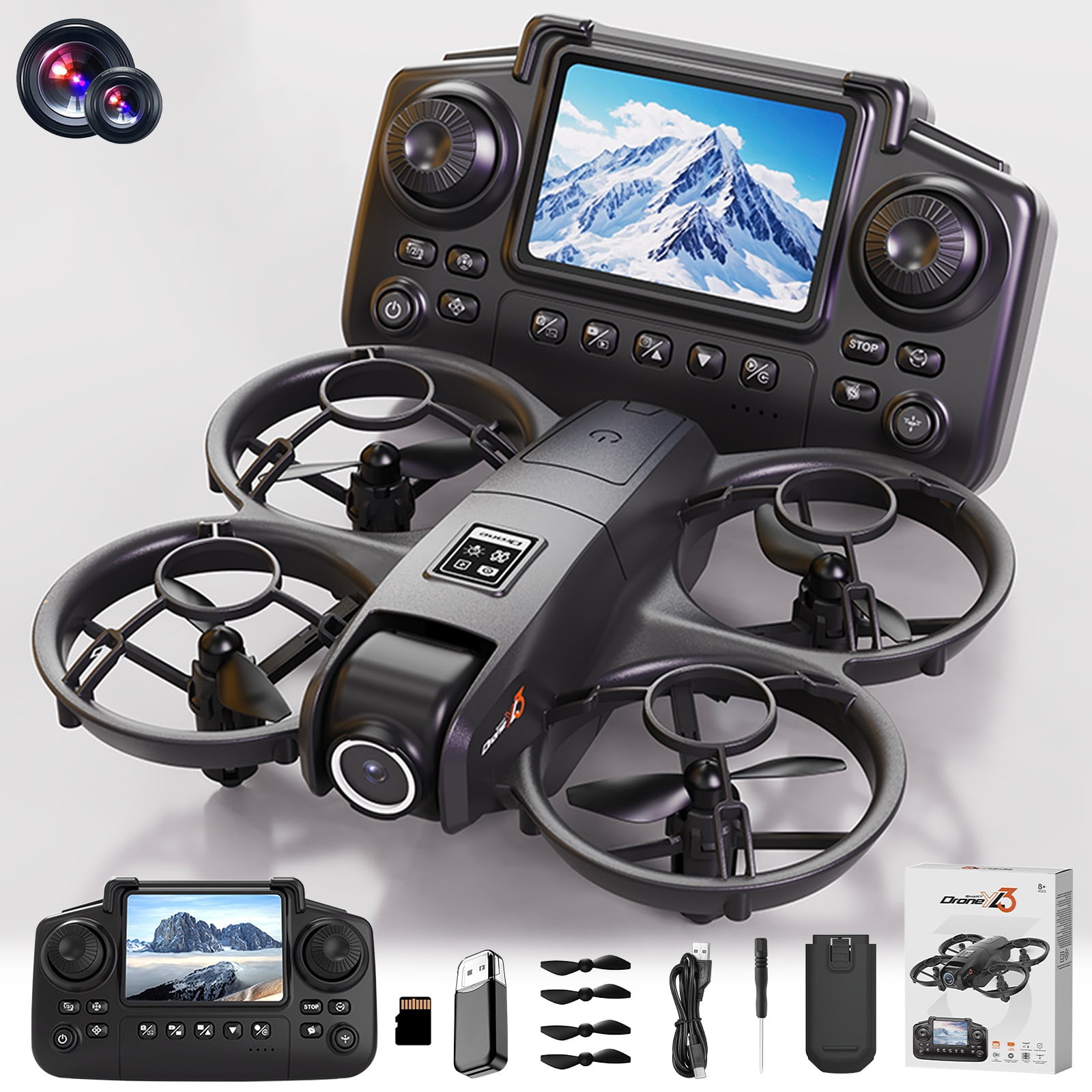 2.4-Inch Screen 1080P HD-Camera Drone with Screen Remote, Brushless ...