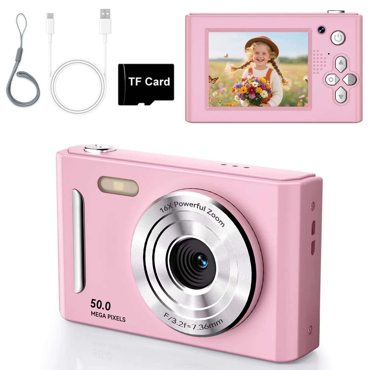 2.4 Inch Screen Digital Camera, Digital Video Camera with SD Card, Anti ...