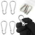 2.4 Inch Stainless Steel Carabiner Clip Spring Snap Hook - 4 Packs ...