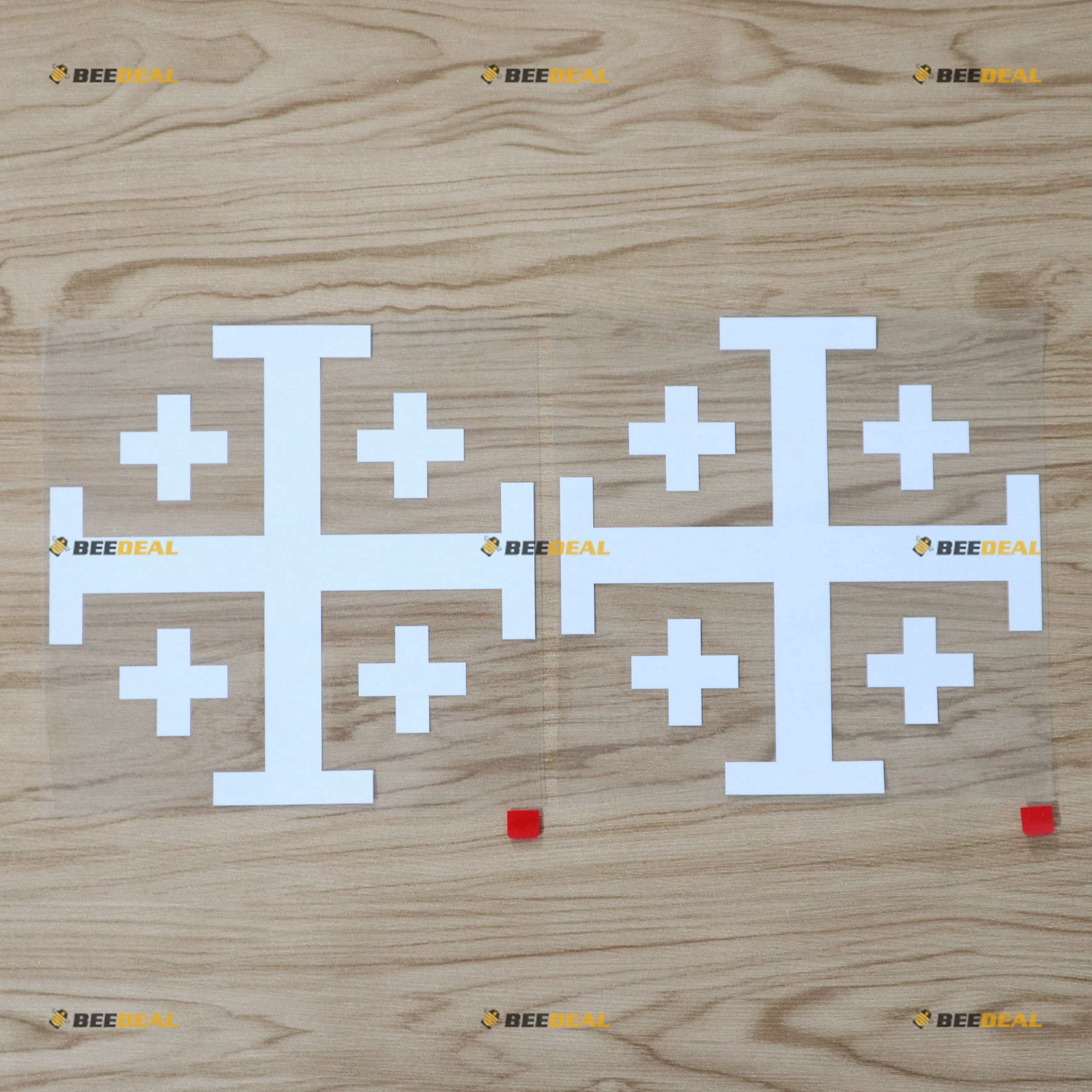 (2) 4" Jerusalem Cross Crusaders' Cross Decal Sticker Car Vinyl White ...