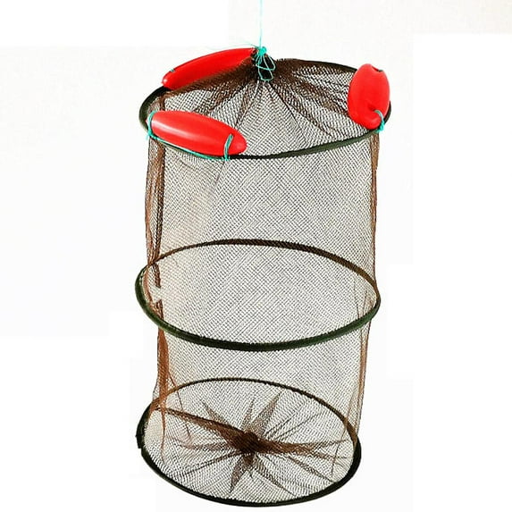 2-4 Layers Portable Foldable Fishing Floating Fish Net Shrimp Mesh ...