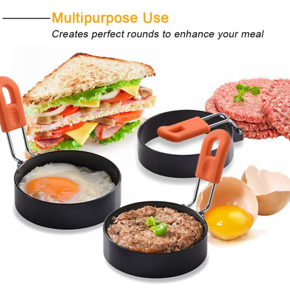 2/4 PCS Fried Egg Mold Non Stick Ring Round Egg Pancake Maker Mold ...