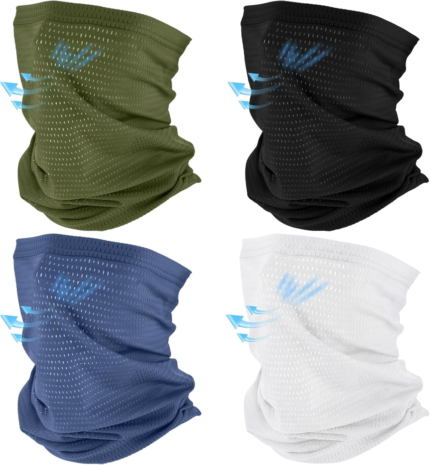 2/4 Pack Cooling Neck Gaiter Summer Breathable Balaclava Face Mask with ...
