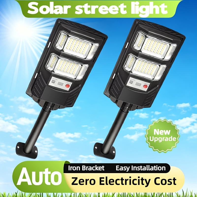 2/4 Pack IP65 Waterproof Solar Street Lights, Remote Control Outdoor ...