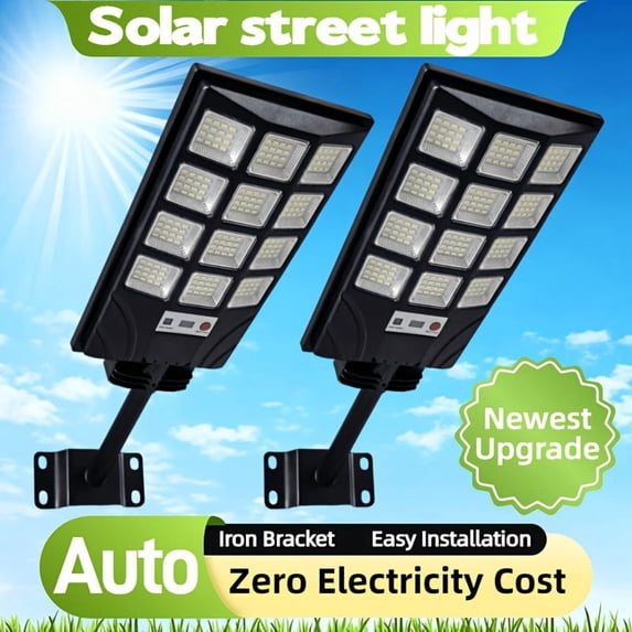 2/4 Pack IP65 Waterproof Solar Street Lights, Remote Control Outdoor ...