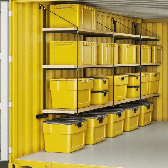 2/4 Pack Shipping Container Shelving Brackets 3-Tier,1100LBS, Hang ...