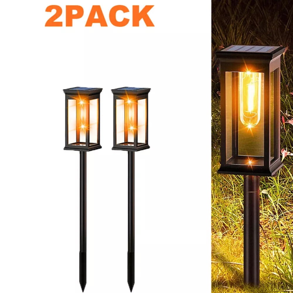 2/4 Pack Solar LED Stake Lights, Waterproof Outdoor Garden Path Lawn ...