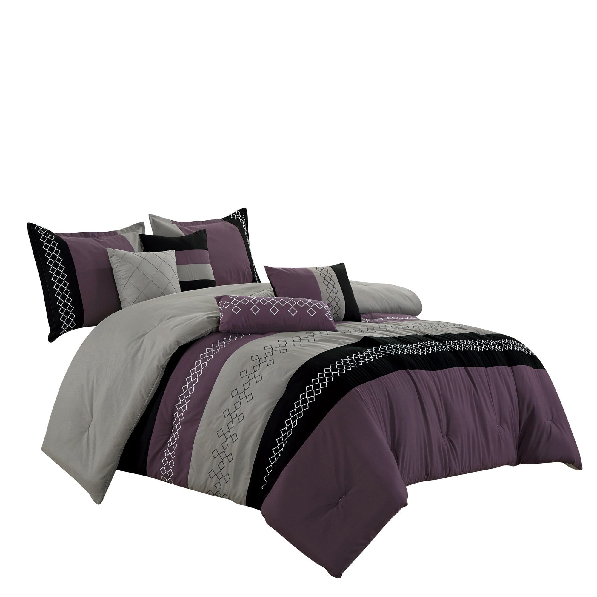 Wellco Bedding Comforter Set Bed In A Bag - 7 Piece Luxury Myrtle ...