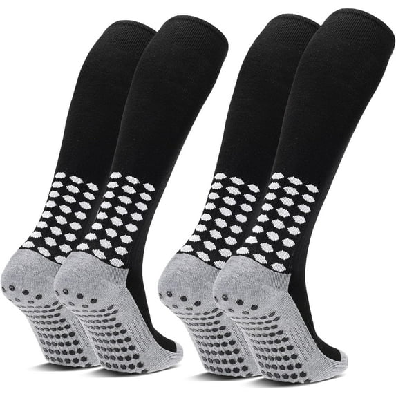 2/4 Pairs Grip Soccer Socks Non Slip Knee High Compression Soccer ...