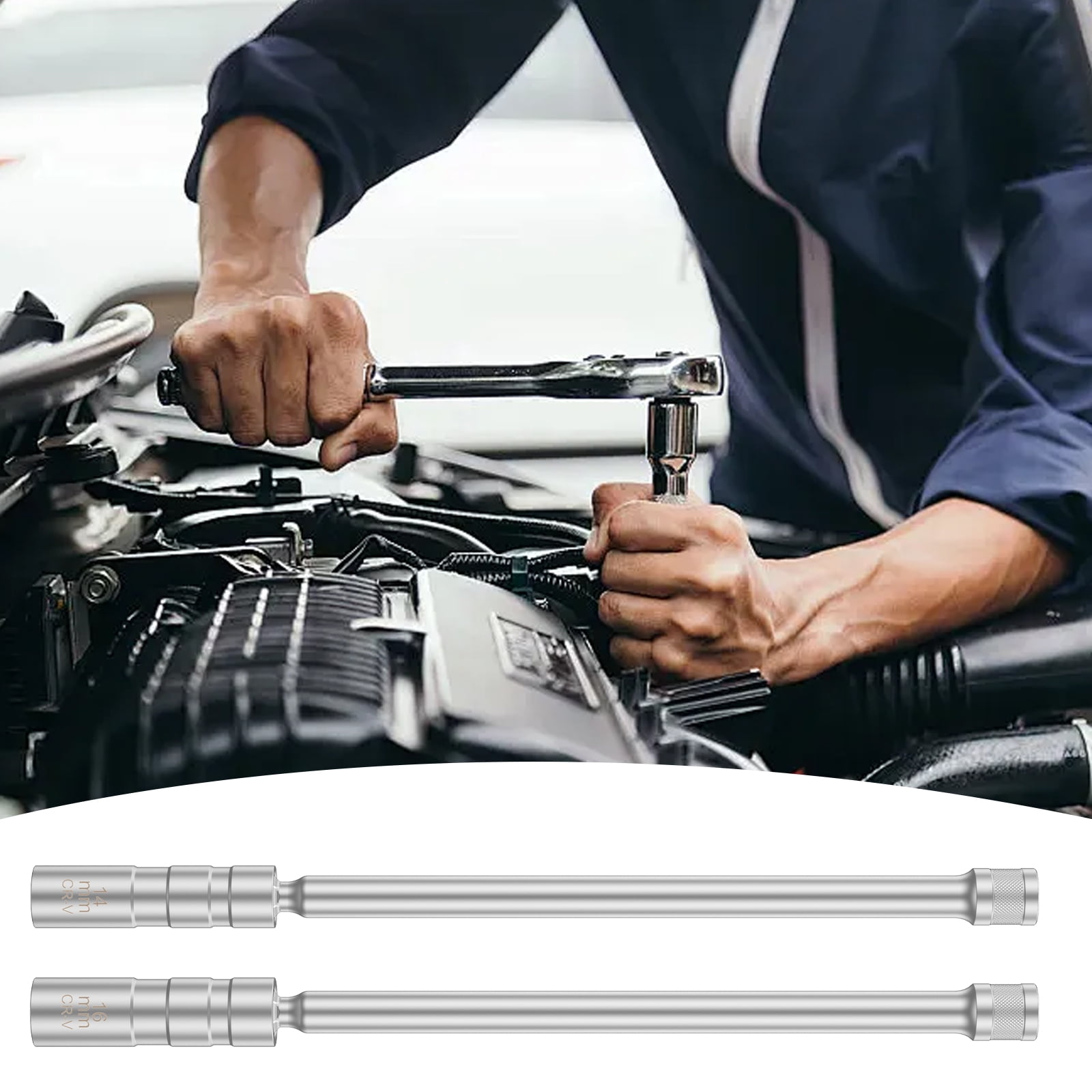 2/4 Pcs 14mm+16mm Spark Plug Socket Magnetic Spark Plug Socket Set Thin ...