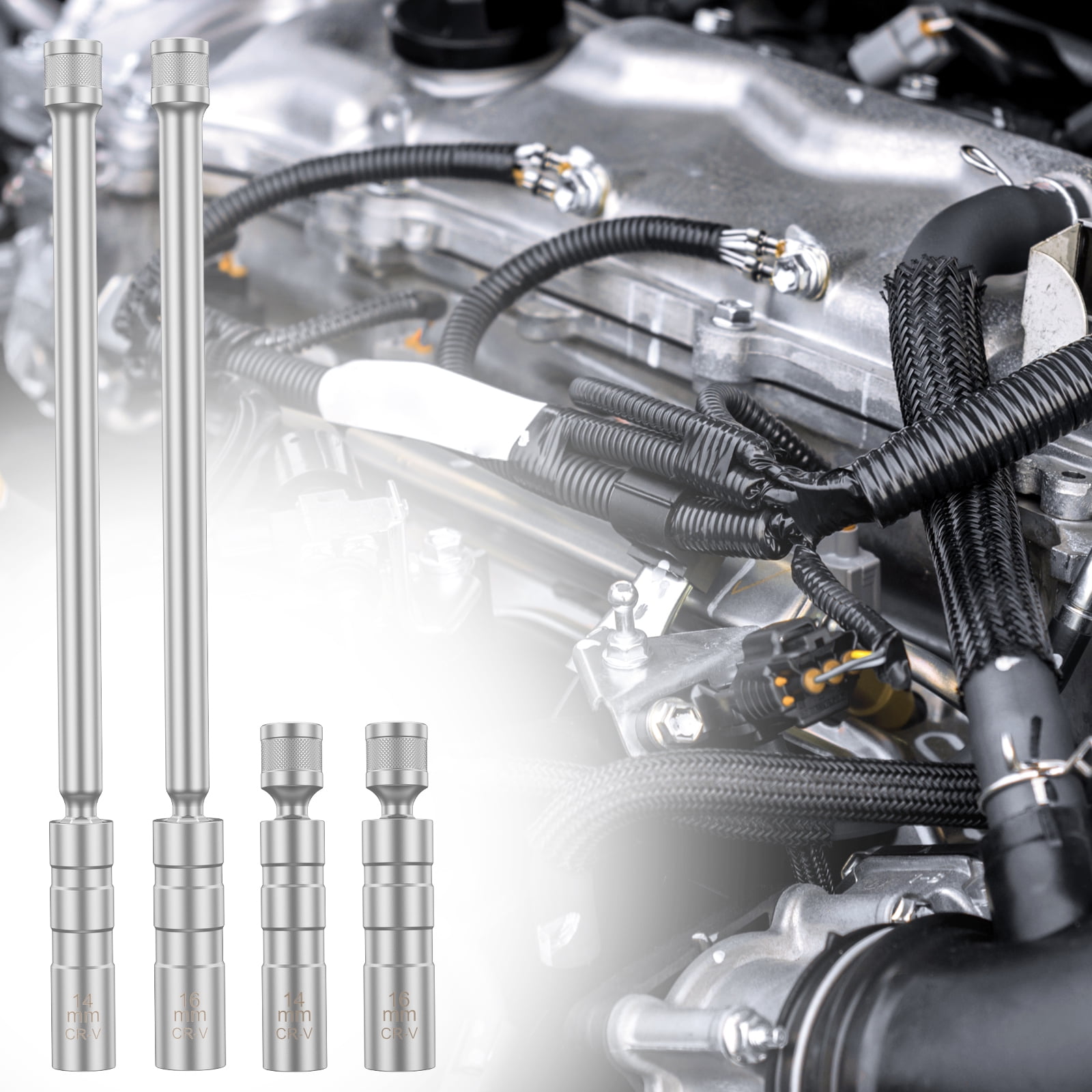 2/4 Pcs 14mm+16mm Spark Plug Socket Magnetic Spark Plug Socket Set Thin ...