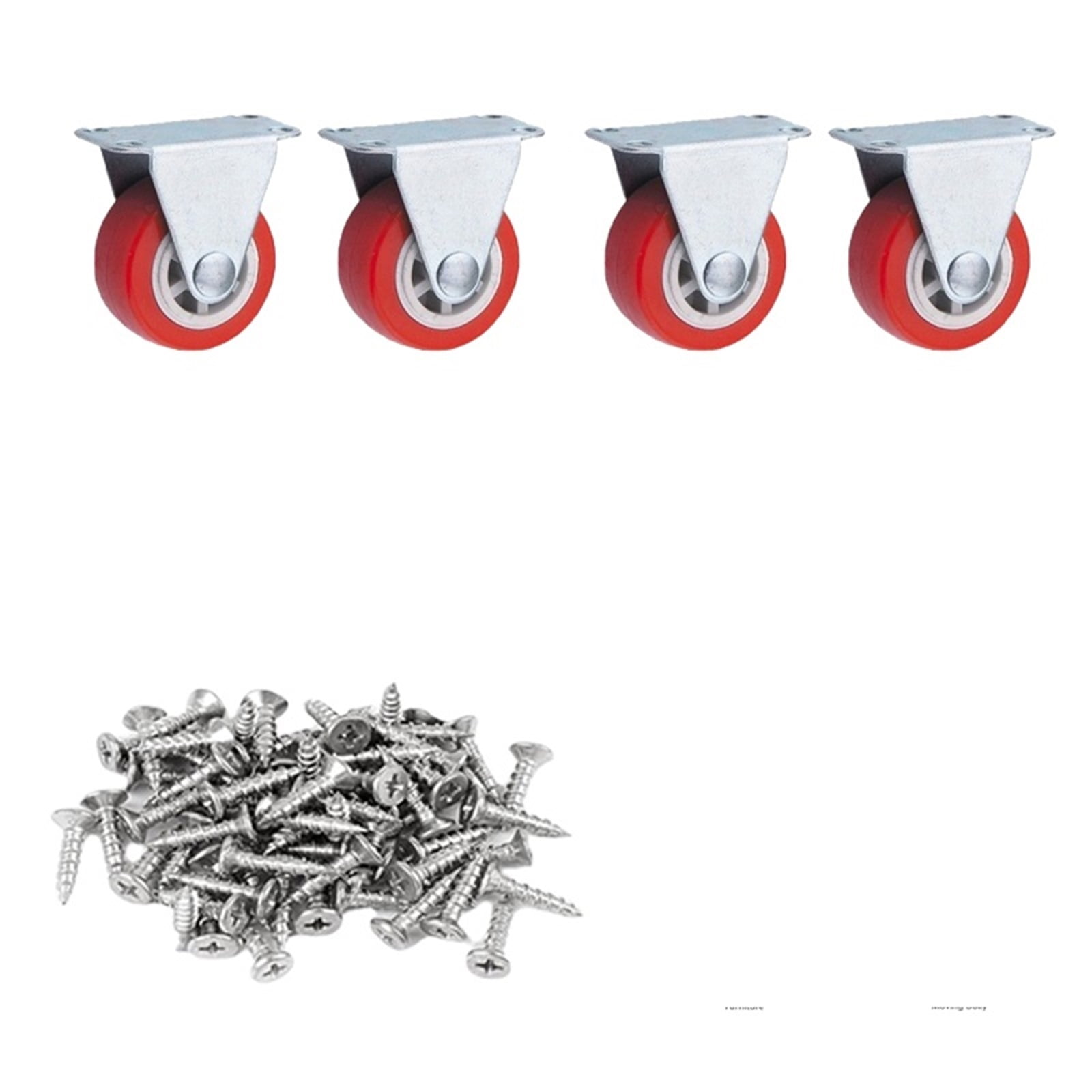 2 4 Quiet Small Casters, Universal Wheels, 1.97 "rotating Casters, Red ...