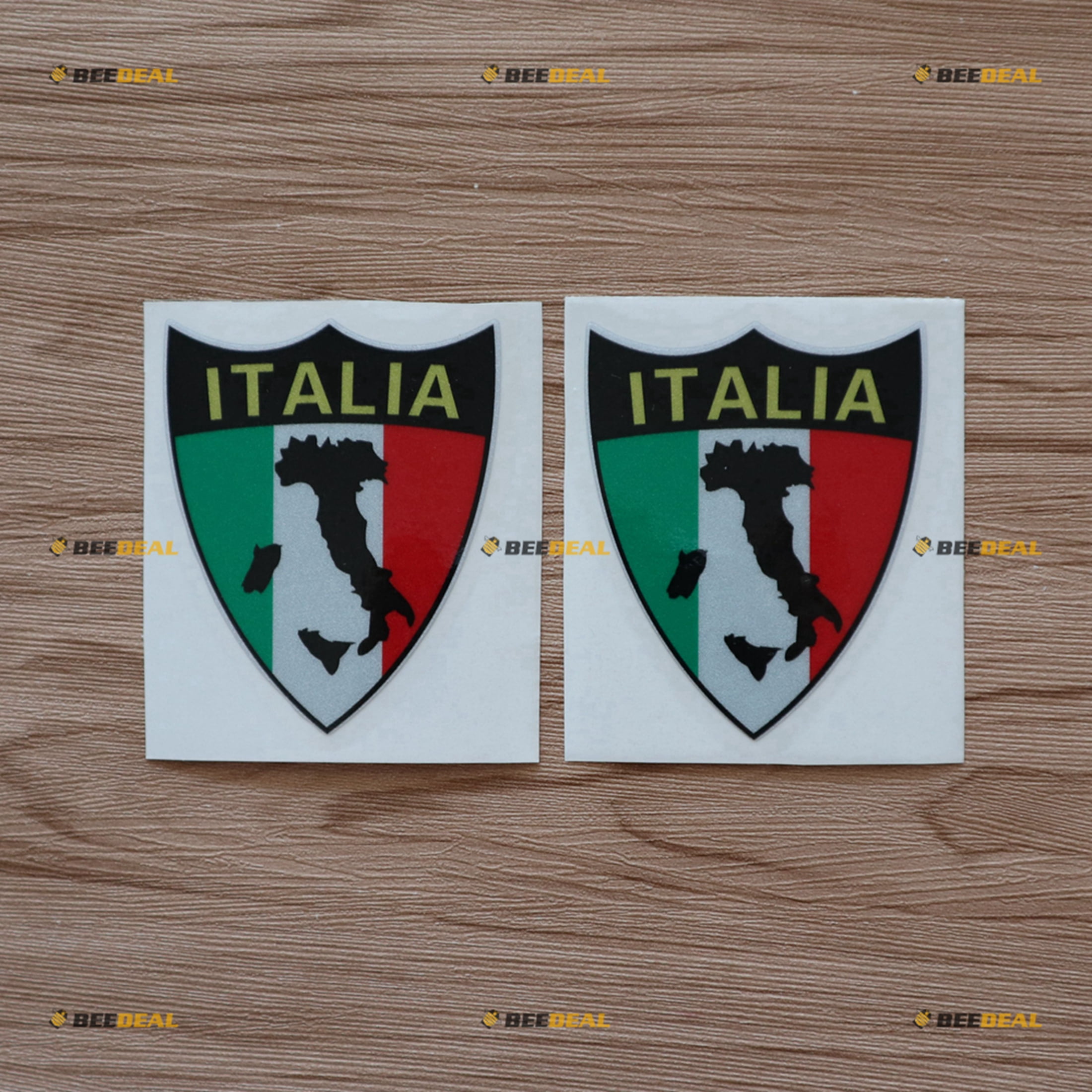 (2) 4" Reflective Italian Map Flag Outline Italy Decal Sticker Car Vinyl Italia Shield sda1 ...