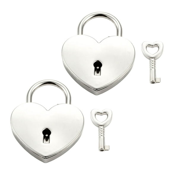 2/4 Sets Love Shaped Locks Elegant Keychain Pendant Heart Shaped ...