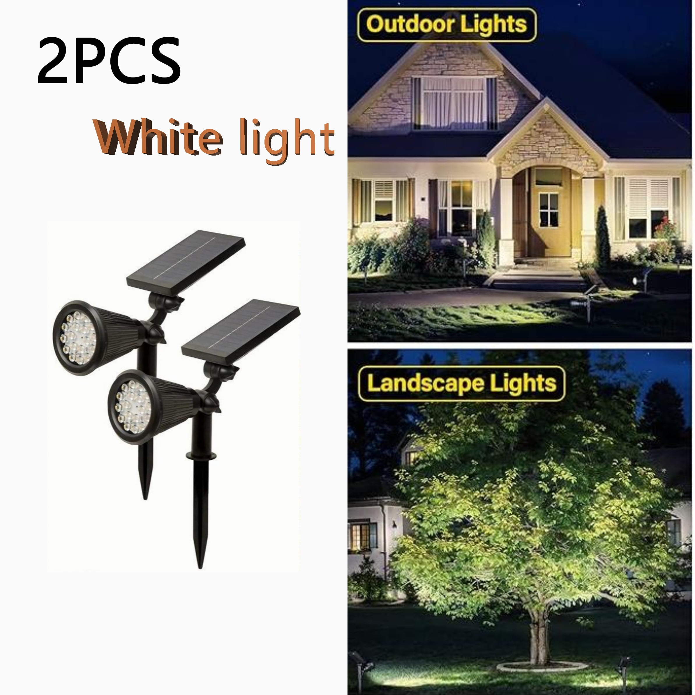 2/4 Sets Solar Landscape Lights - 18 LED Outdoor Spotlights, 3 - Speed ...