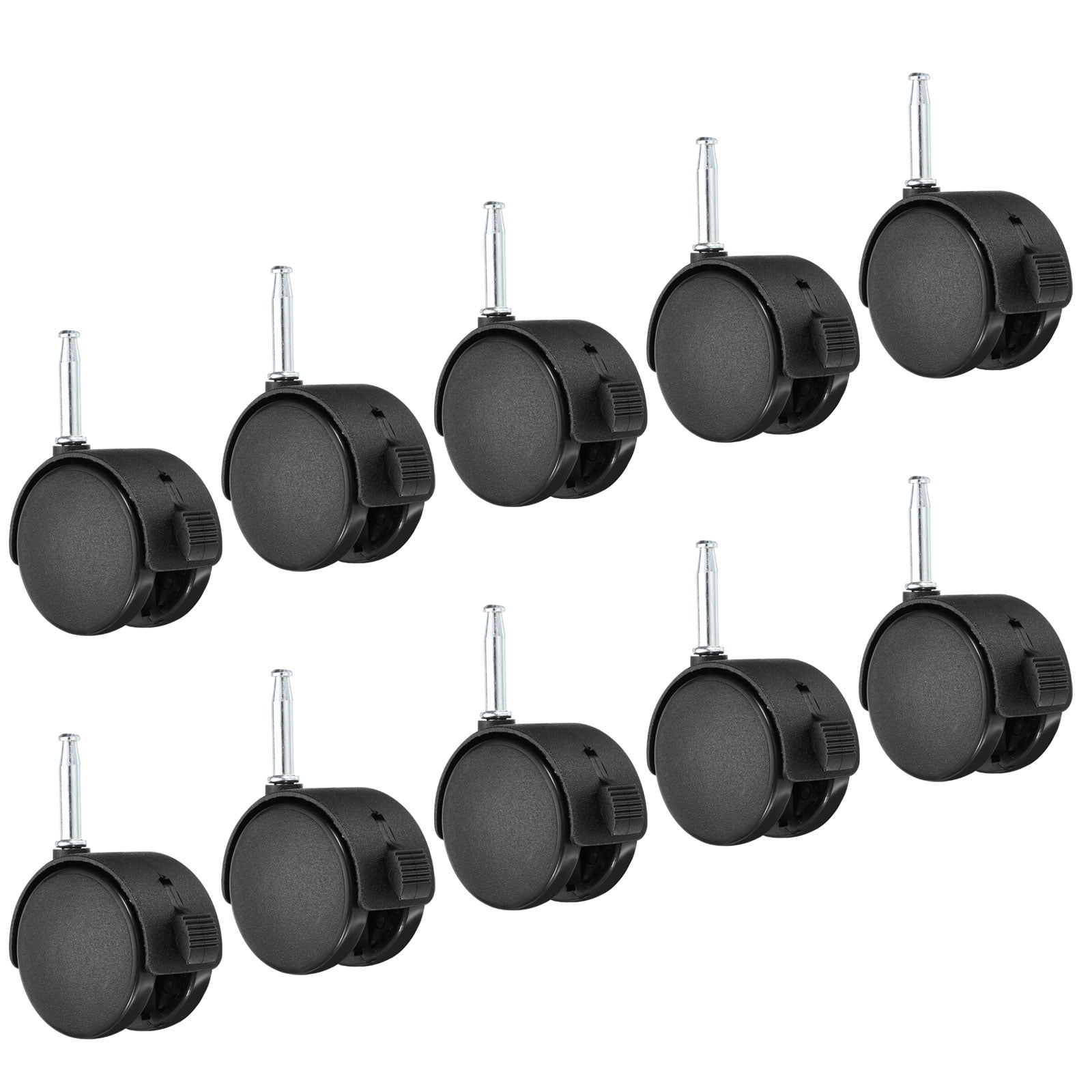 2.4" Swivel Stem Casters Nylon 360 Degree Insert Stem Wheel with Brake ...