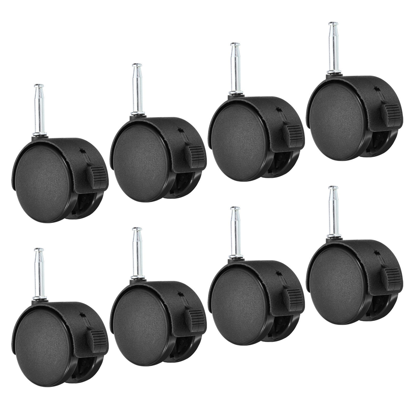 2.4" Swivel Stem Casters Nylon 360 Degree Insert Stem Wheel with Brake ...