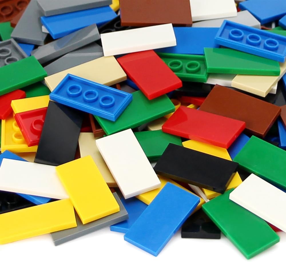 2×4 Tile ×320 Parts and Pieces Flat MOC Bricks, Multicolored Bulk ...