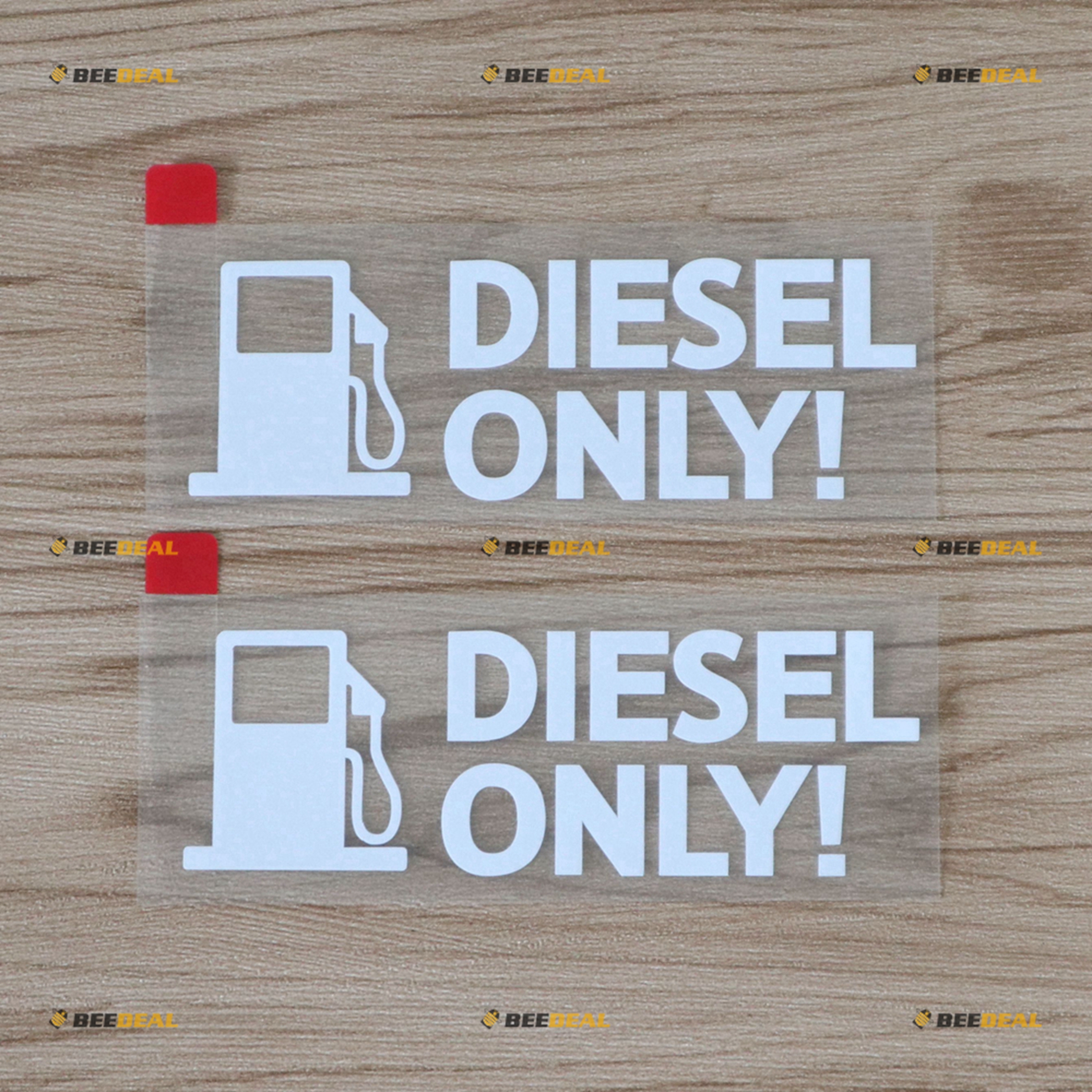 (2) 4" White Diesel Only Decal Sticker Fuel Door Cover Cap Gas Tank Car ...