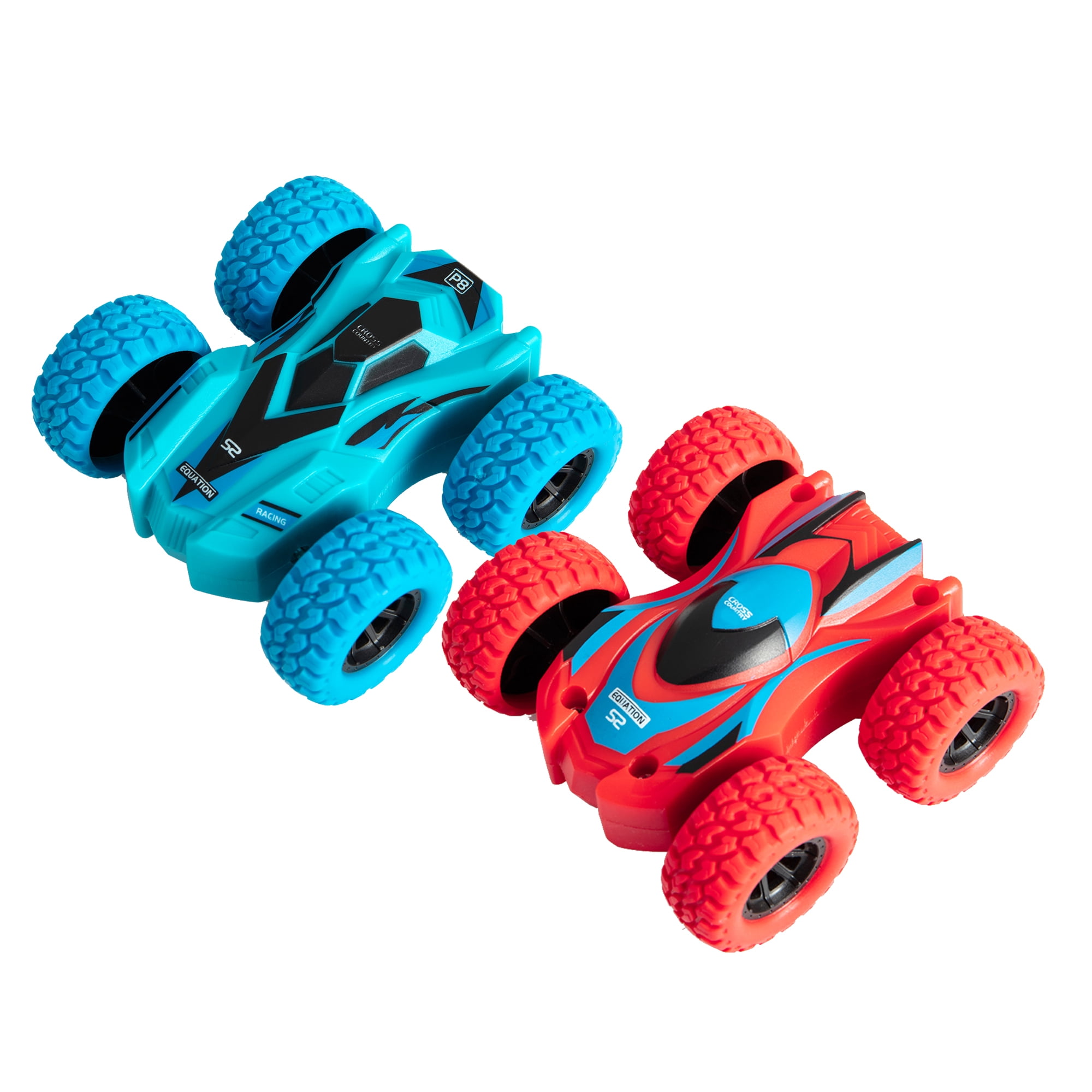2/4 pack Friction Powered Car Toys, Double-sided Stunt Flip Inertia Car ...