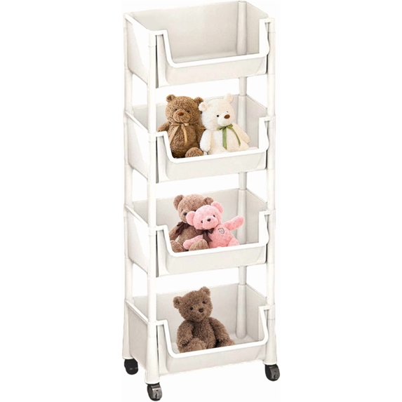 2-4 tier rolling storage cart fitted lockable casters, robust movable ...