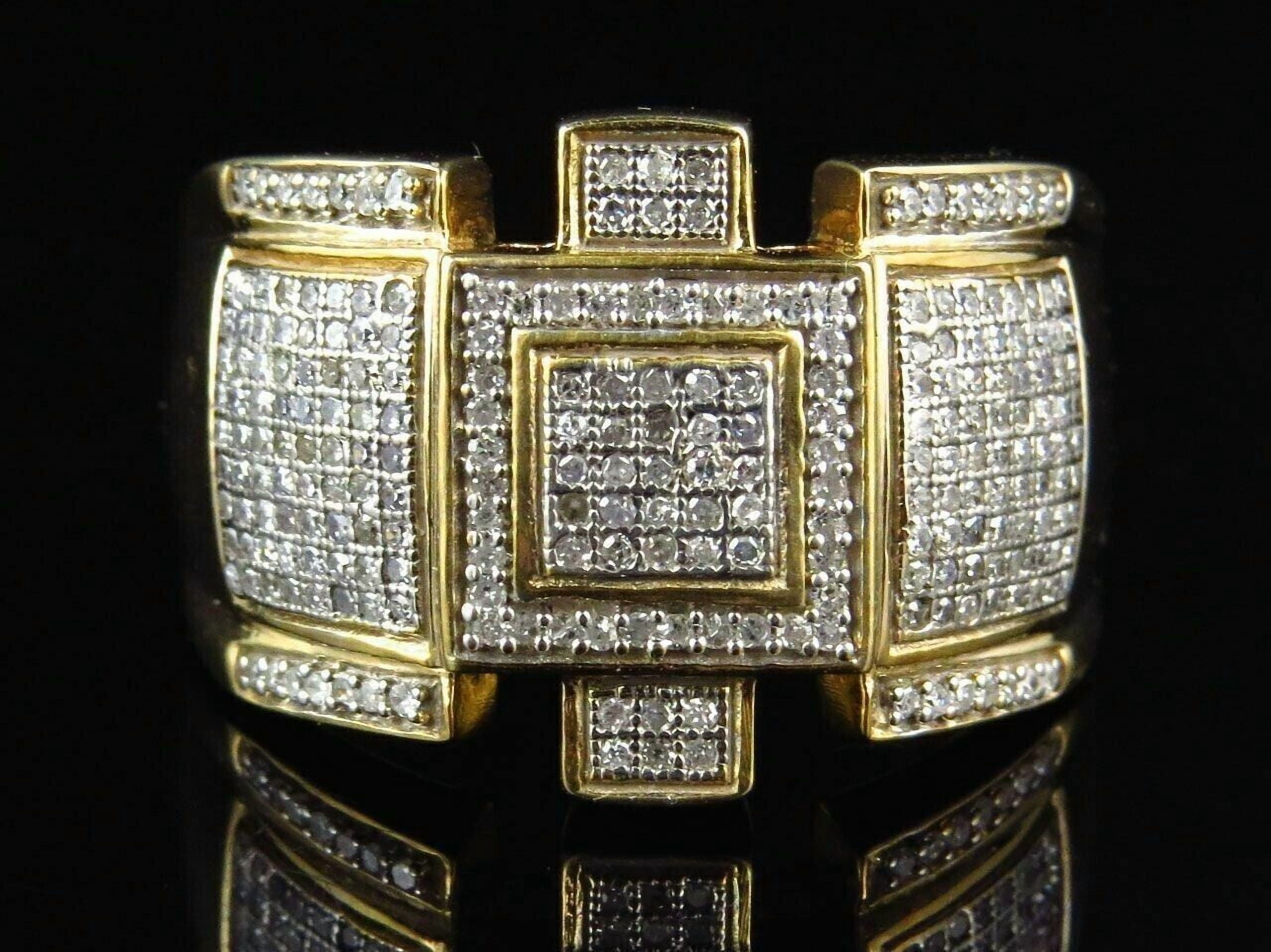 2.40Ct Lab Created Diamond Men's Royal Style Pinky Ring 14K Yellow Gold ...