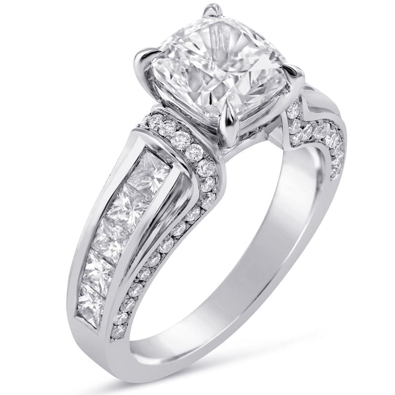 2.40ct Four Prong Cushion Cut Wrap Around Channel Set Diamond ...