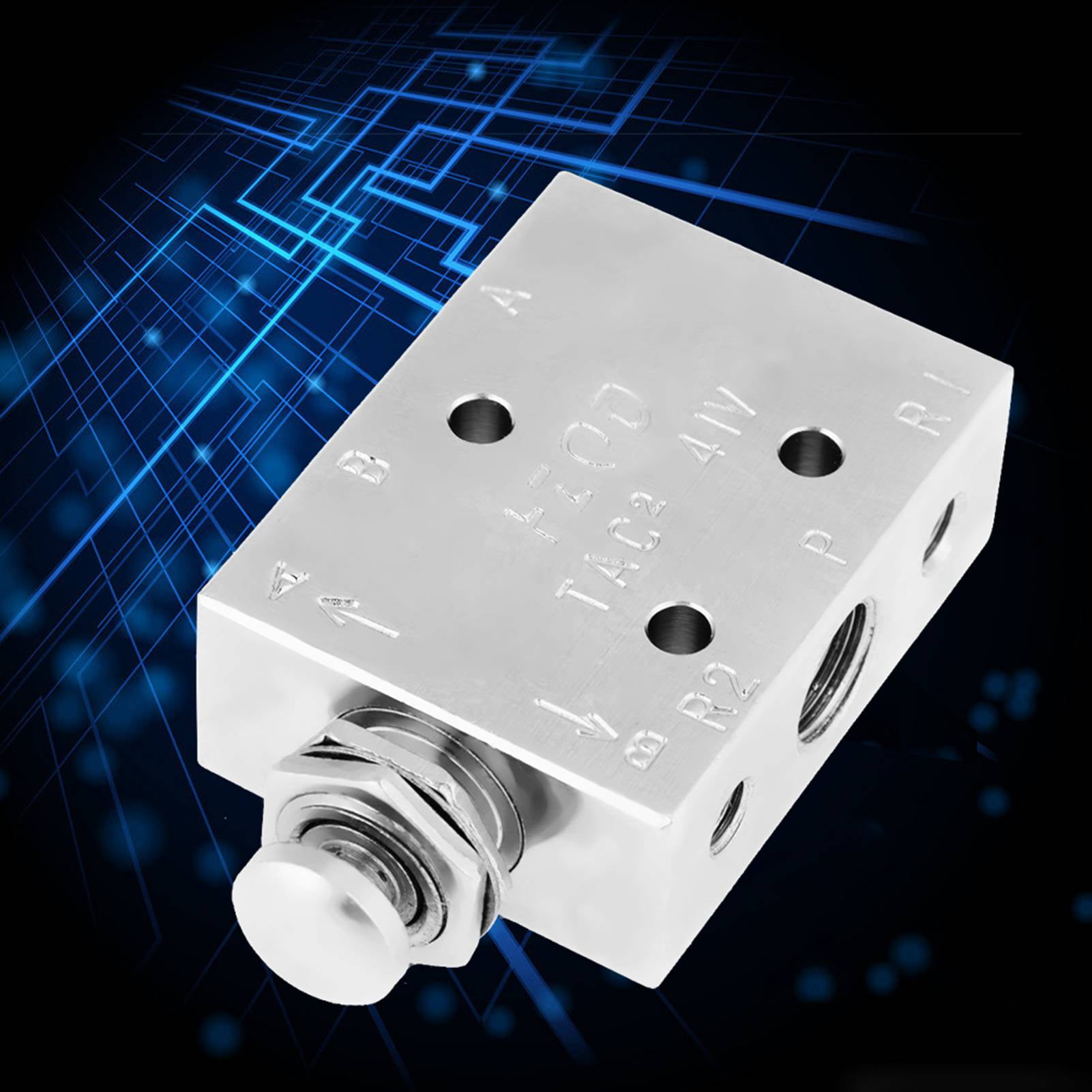 2-41P 2 Position 3 Way Toggle Valve, Air Pneumatic Knob, Air Control ON ...