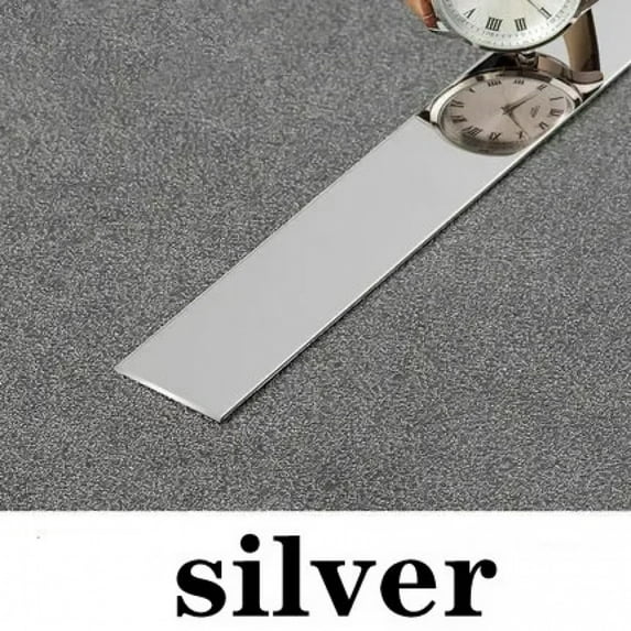 2.44M Self-adhesive Wall Decor Sticker Mirror Stainless Steel Flat ...