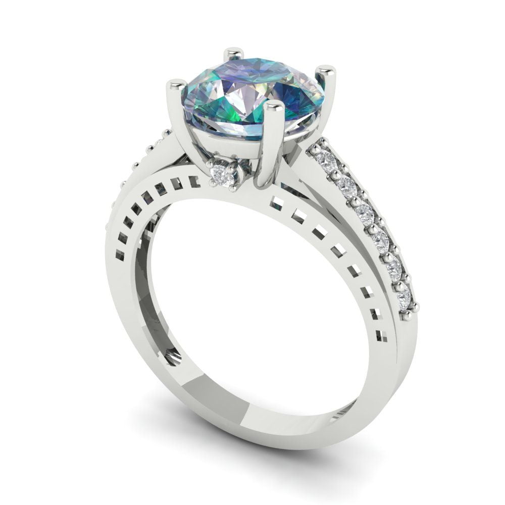 2.44ct Princess Cut Pink Tourmaline 14k White Gold Engraving Statement Bridal Wedding Designer ...