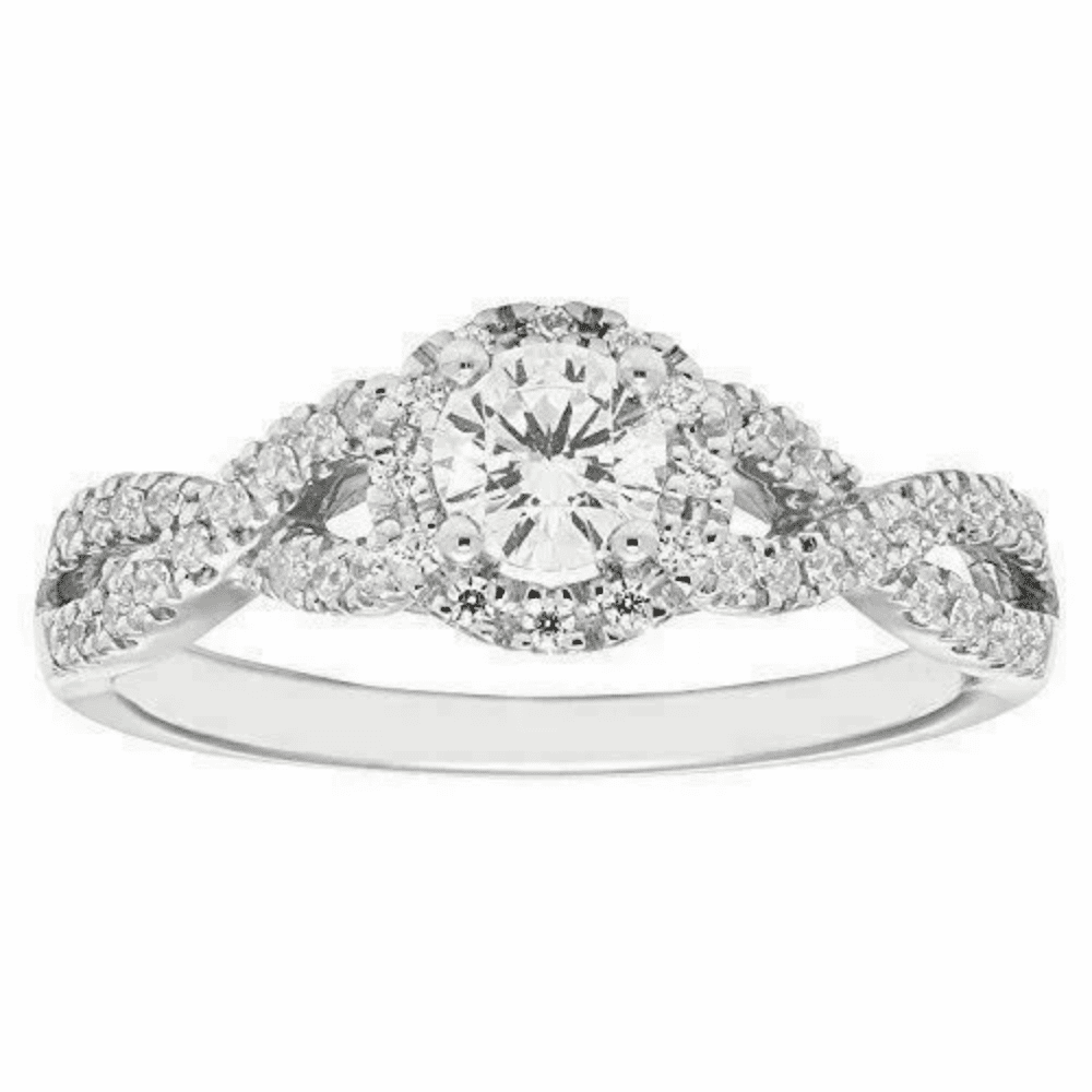 2.45CT Round Cut Lab Created Diamond (G-H/VVS1) 14K White Gold Halo Ring Fine Jewelry for Women ...