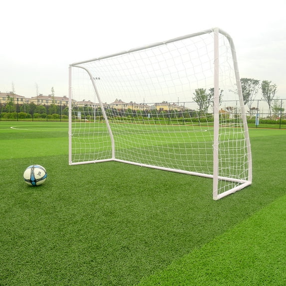 2.45M (8ft) Professional PVC Soccer Goal – Portable White Plastic Frame ...