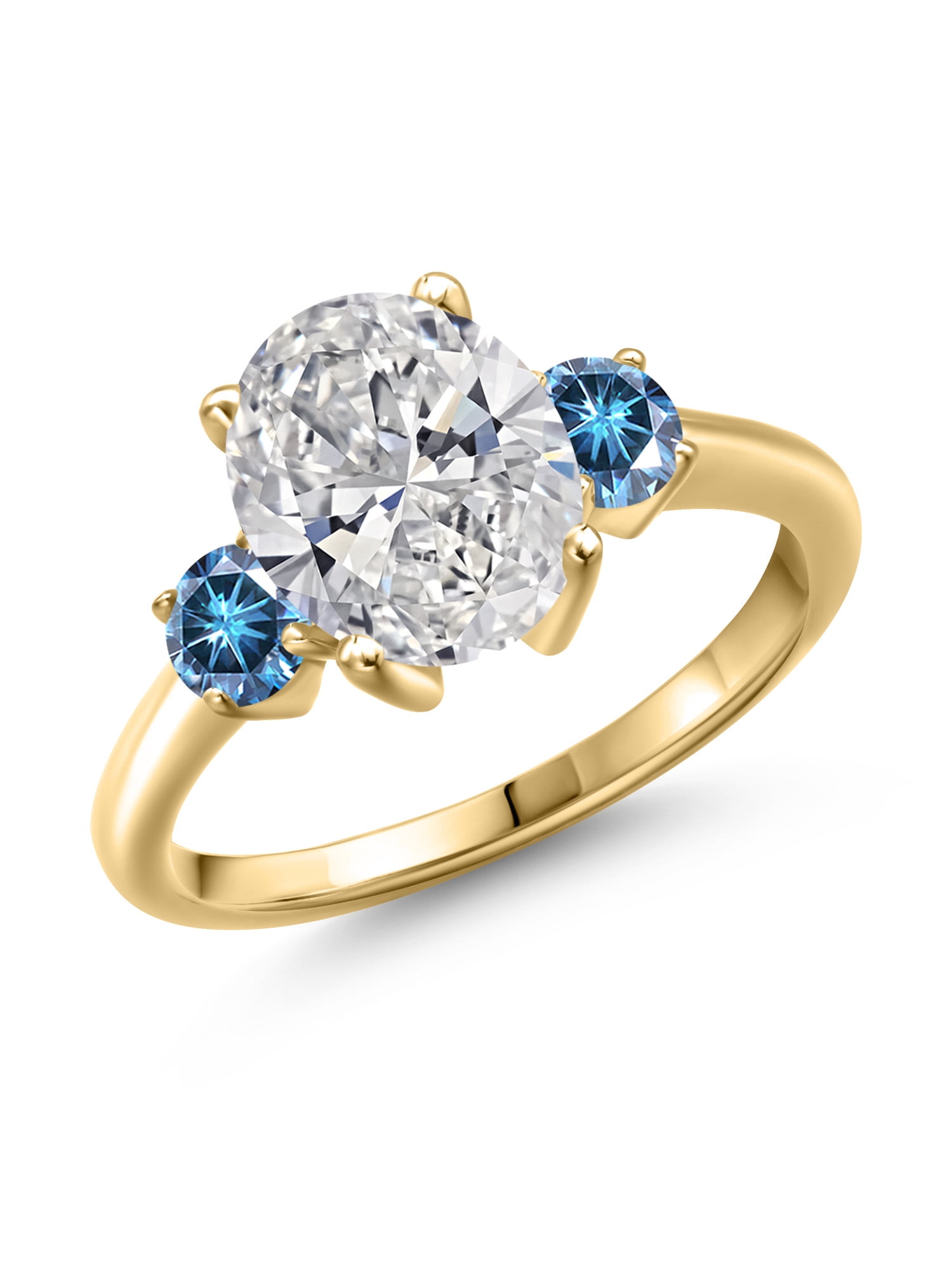 2.46 cttw IGI Certified Lab Grown Diamond and Persian Blue Moissanite 3 ...