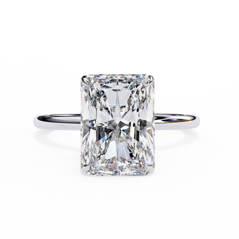 2.47 CT Radiant Cut IGI Certified Lab Created Diamond With Hidden Halo Ring, 4 Prong Wedding ...