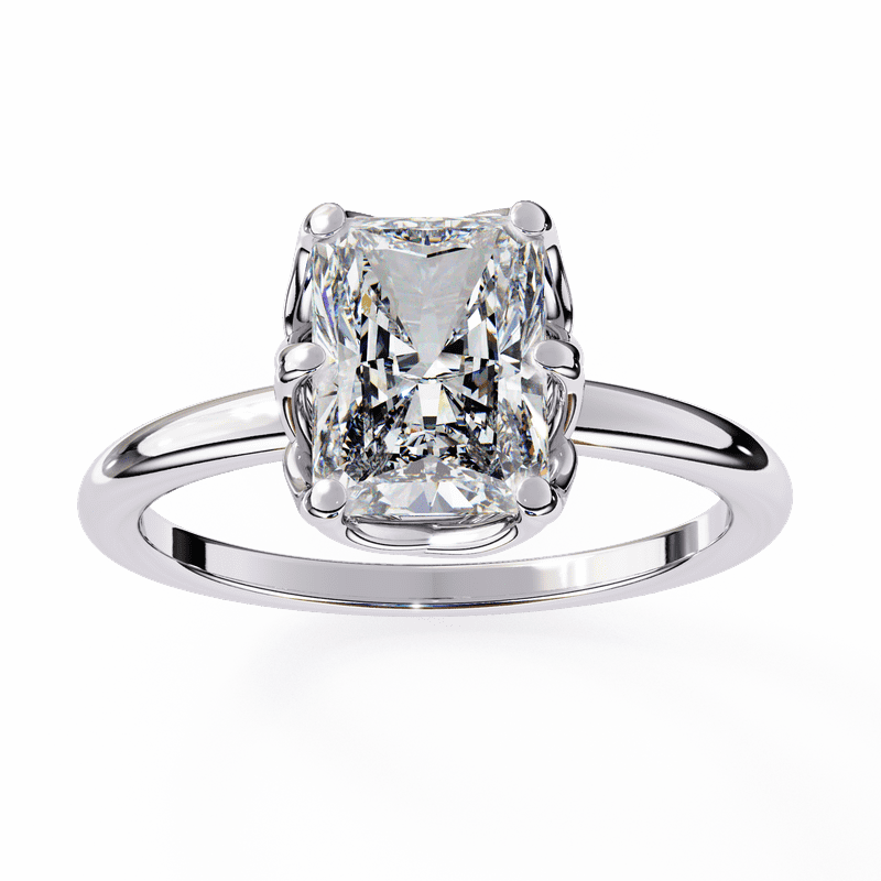 2.47 CT Radiant Shape Lab Grown Diamond, Prongs Set Wedding Ring ...