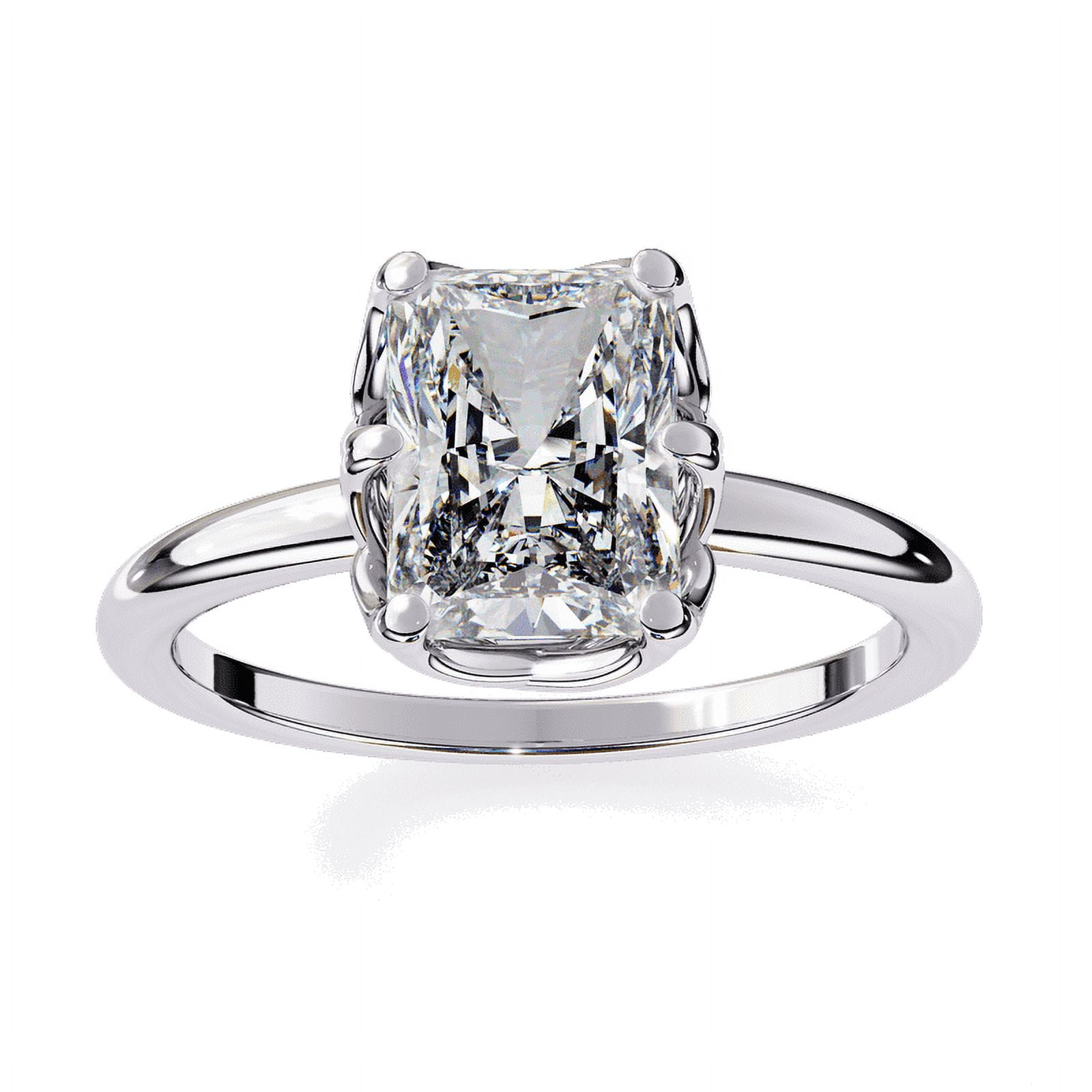 2.47 CT Radiant Shape Lab Grown Diamond, Prongs Set Wedding Ring, unique Engagement Ring For Her ...