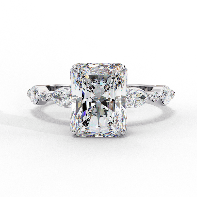2.47CT Radiant Shape Lab Grown Diamond, 14k Gold With Prongs Engagement ...