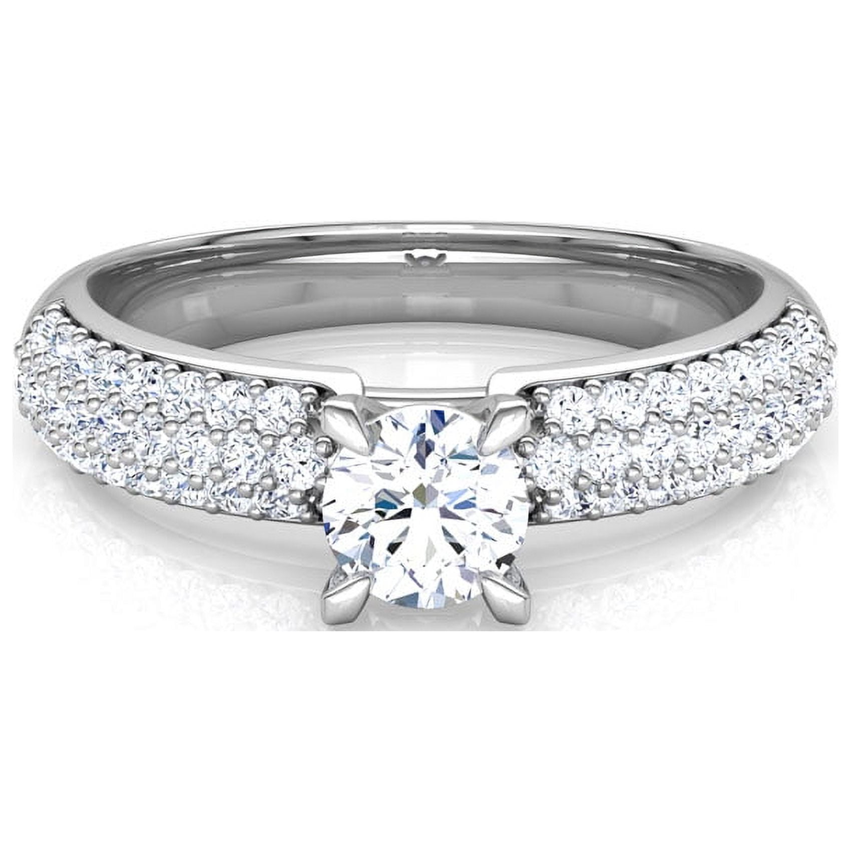 2.48 Ct Solitaire Round Real Moissanite Engagement Rings for Ladies ...