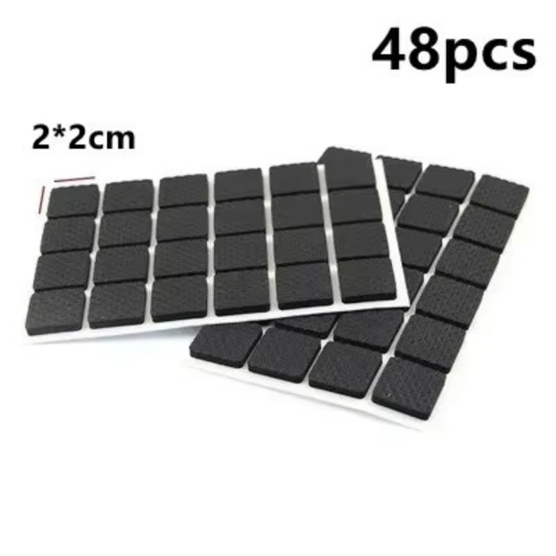 2-48Pcs Black Chair Leg Furniture Anti Slip Mat Bumper Damper Self ...