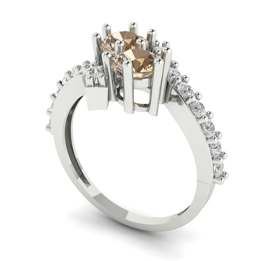 2.49ct Princess Cut Black Natural Onyx 14k White Rose Gold Engraving Statement Bridal Wedding ...